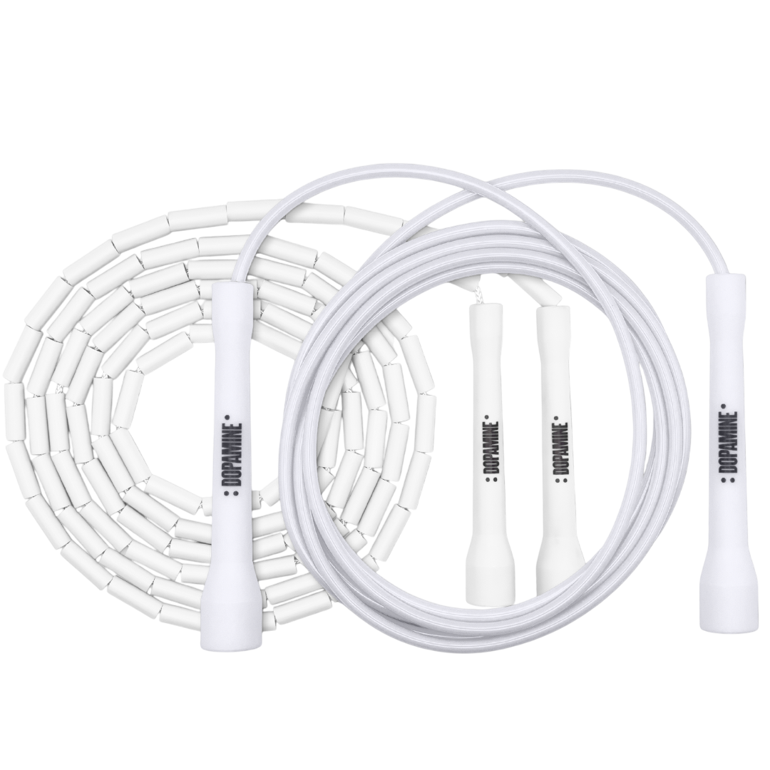 Dopamine - White Jump Rope Bundle - Beaded and PVC – DOPAMINE